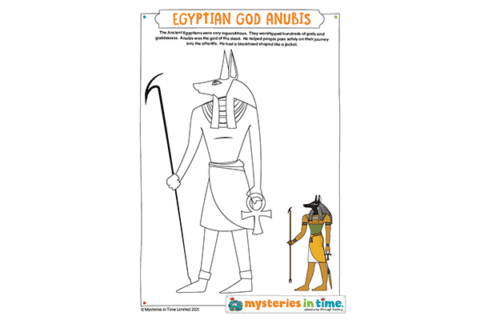 Ancient Egypt God Anubis Colouring-In Printable | Mysteries In Time